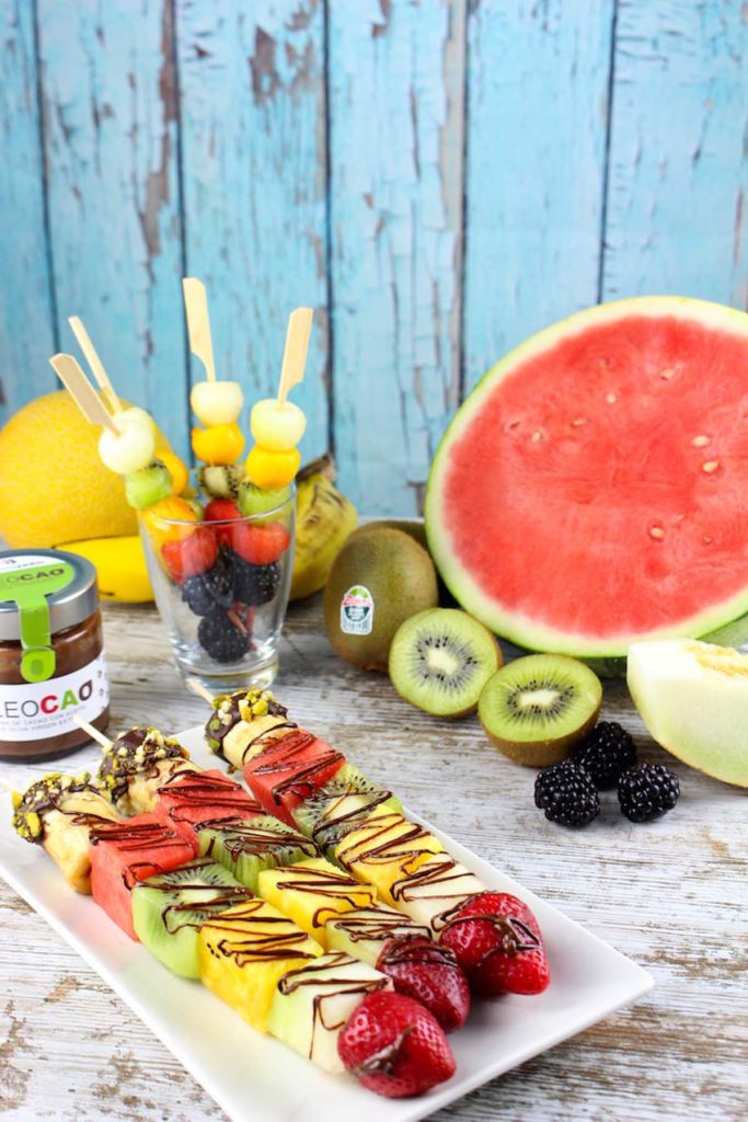 Brochetas de frutas con chocolate - Recetas sin lactosa - Orielo's Kitchen