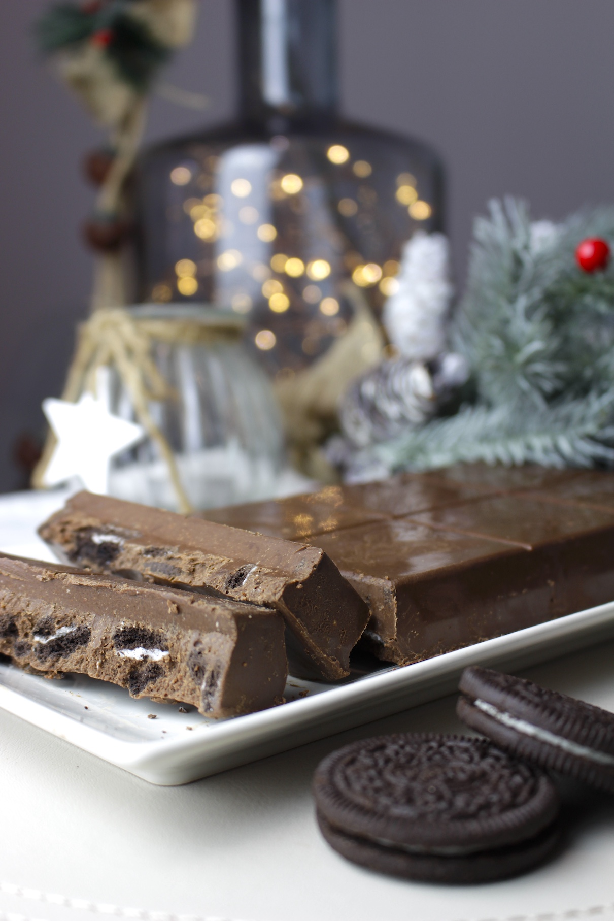 Turrón de chocolate con galletas Oreo | Navidad sin lactosa - Recetas ...