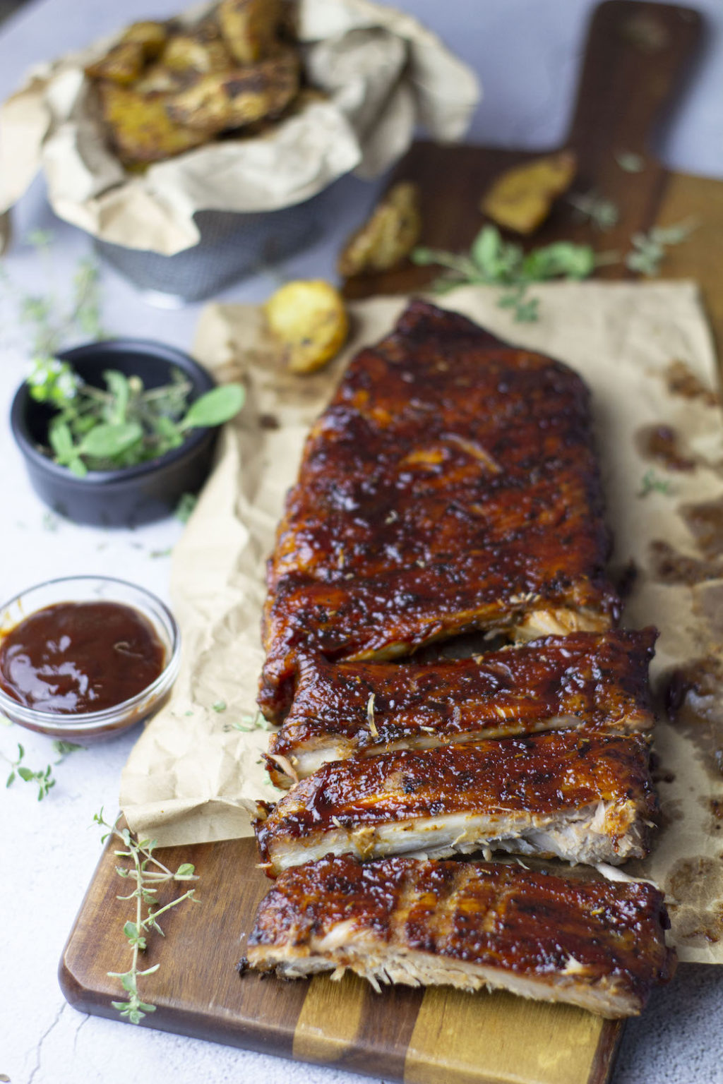 Costillas de cerdo al horno en salsa barbacoa | American BBQ ribs ...